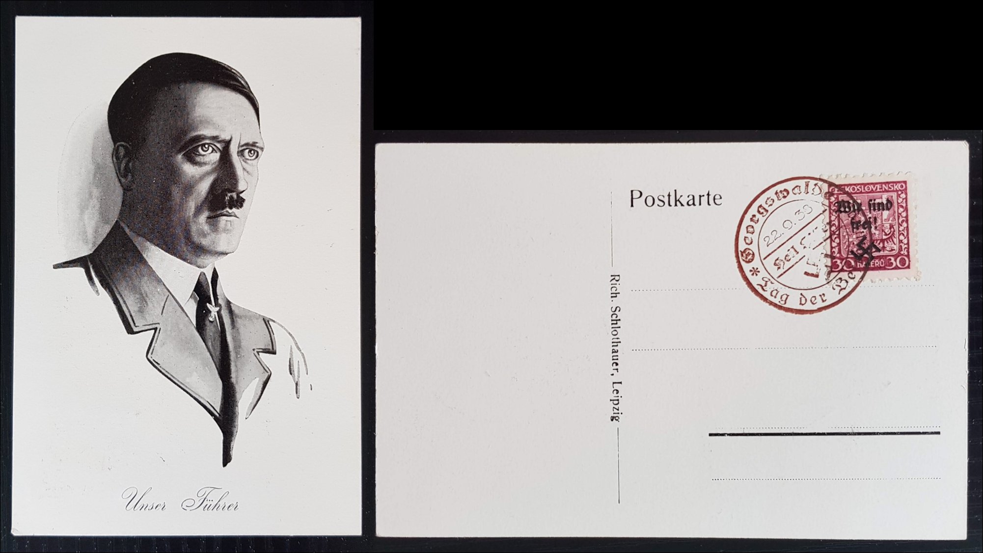 Rare Third Reich Original Propaganda Postcard the Captain Adolf Hitler ...