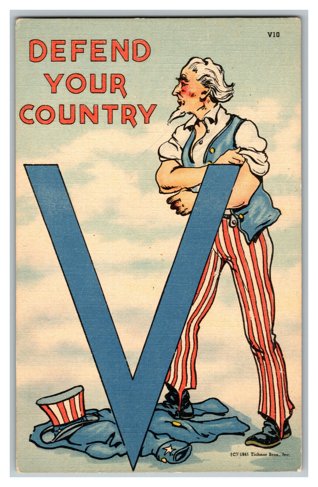 Defend Your Country Uncle Sam Patriotic Vintage Standard View Postcard ...