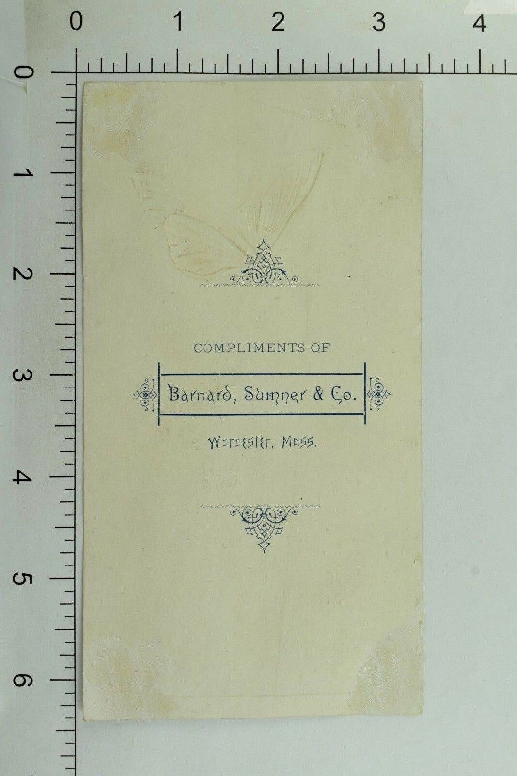 Embossed Barnard Sumner & Co. Christmas Card Poem Colorful Butterfly &B ...