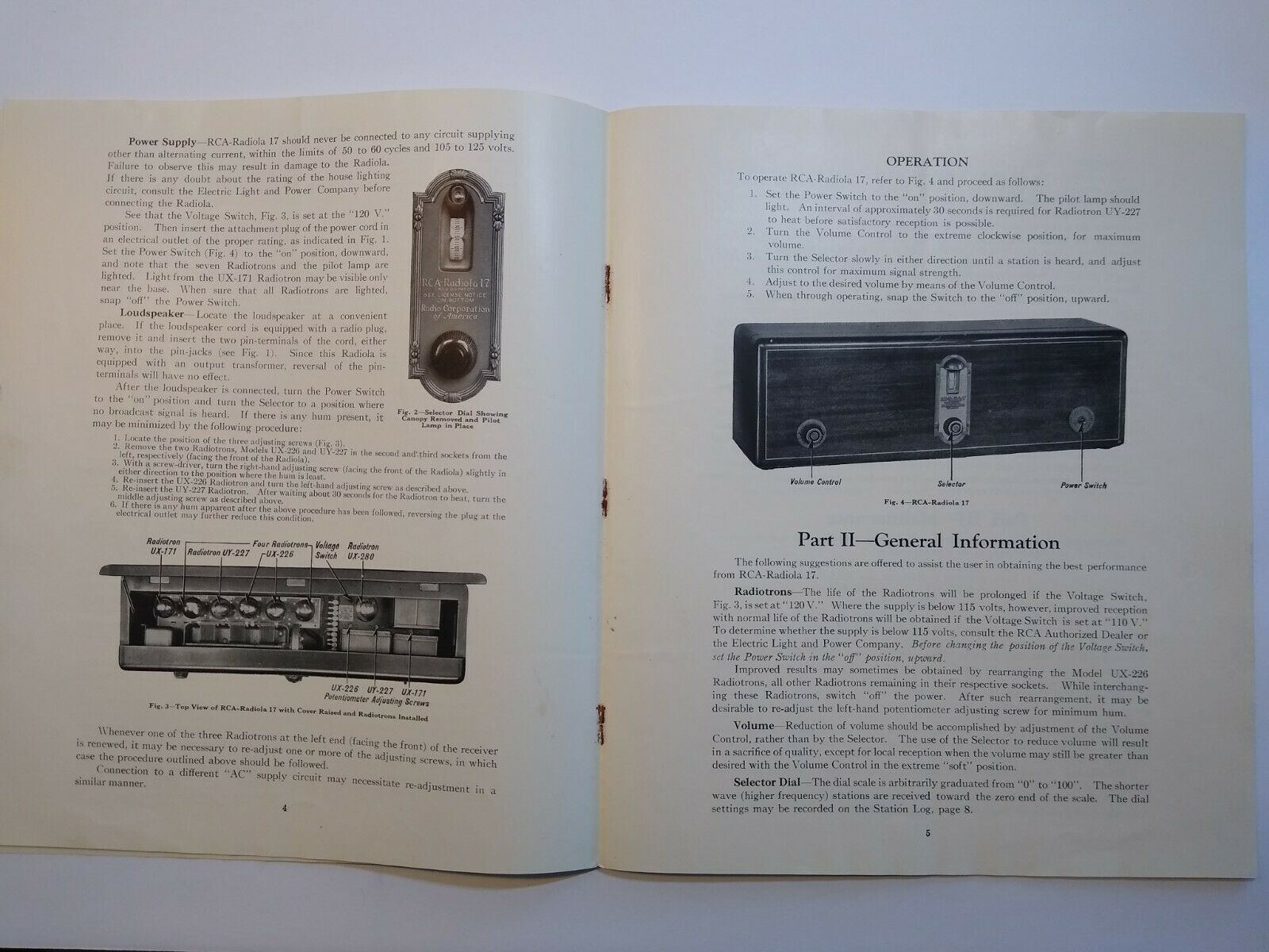 RCA Radiola 17 Vintage Original 1927 Instruction Manual Radio Victor 8 ...