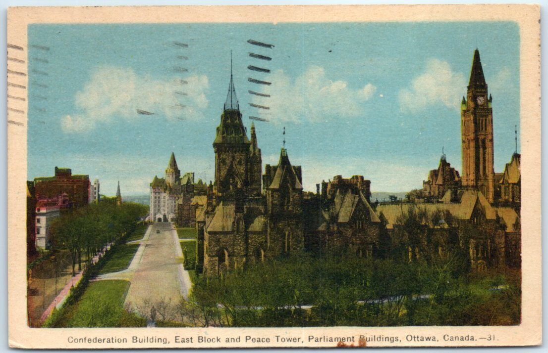 Confederate Building, East Block & Peace Tower, Parliament Building ...