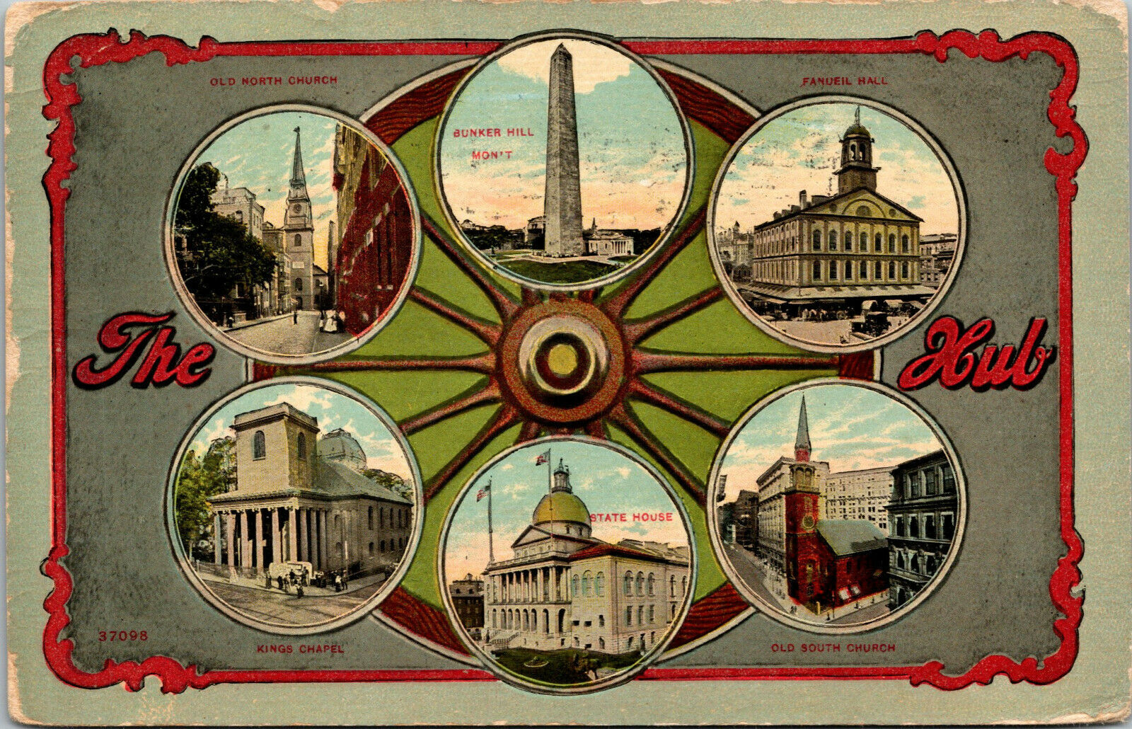 Vtg 1910's Multi View Scenes The Hub Boston Massachusetts MA Antique ...