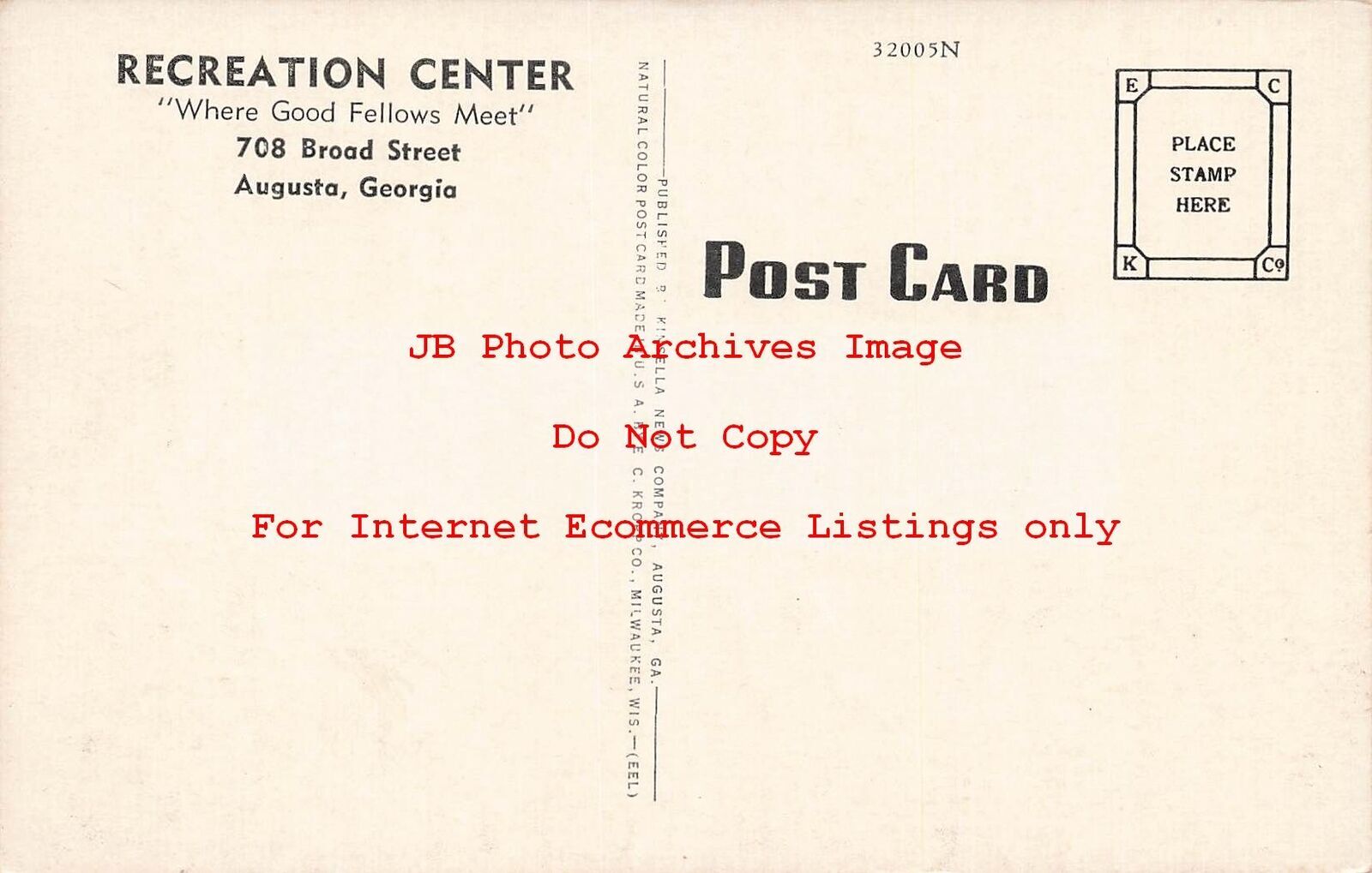 Advertising Linen Postcard, Charlie Naomi's Recreation Center Pool Hall ...