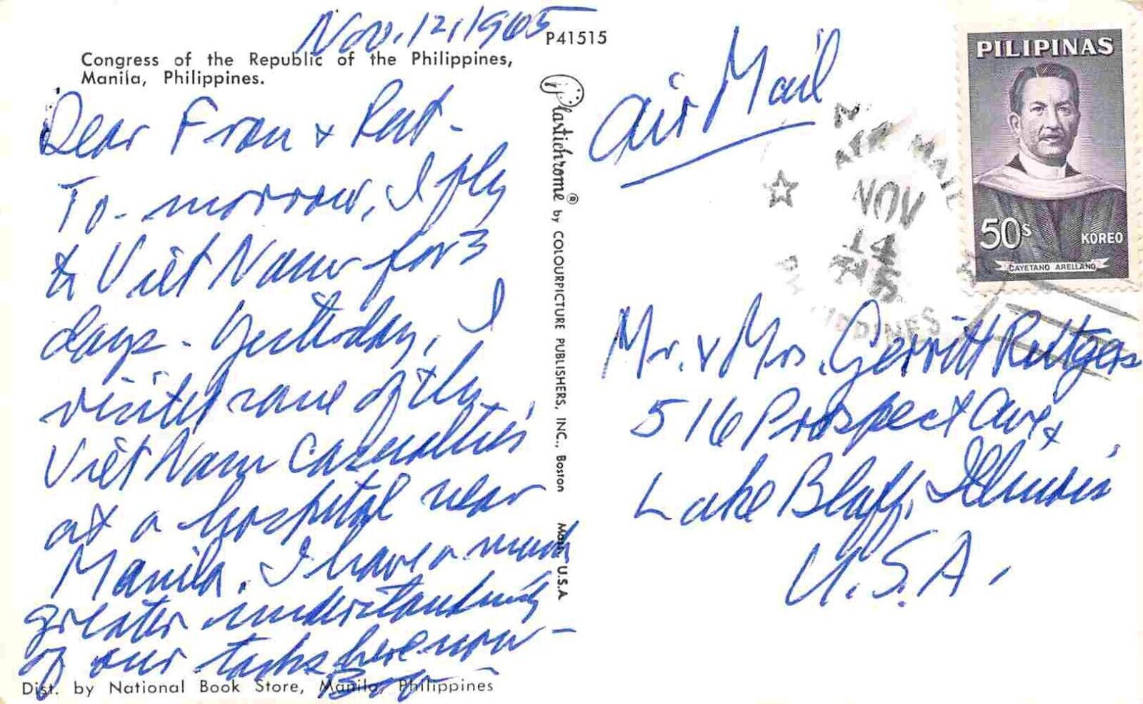 Congress of the Republic of The Philippines Manila 1965 postcard | Asia ...