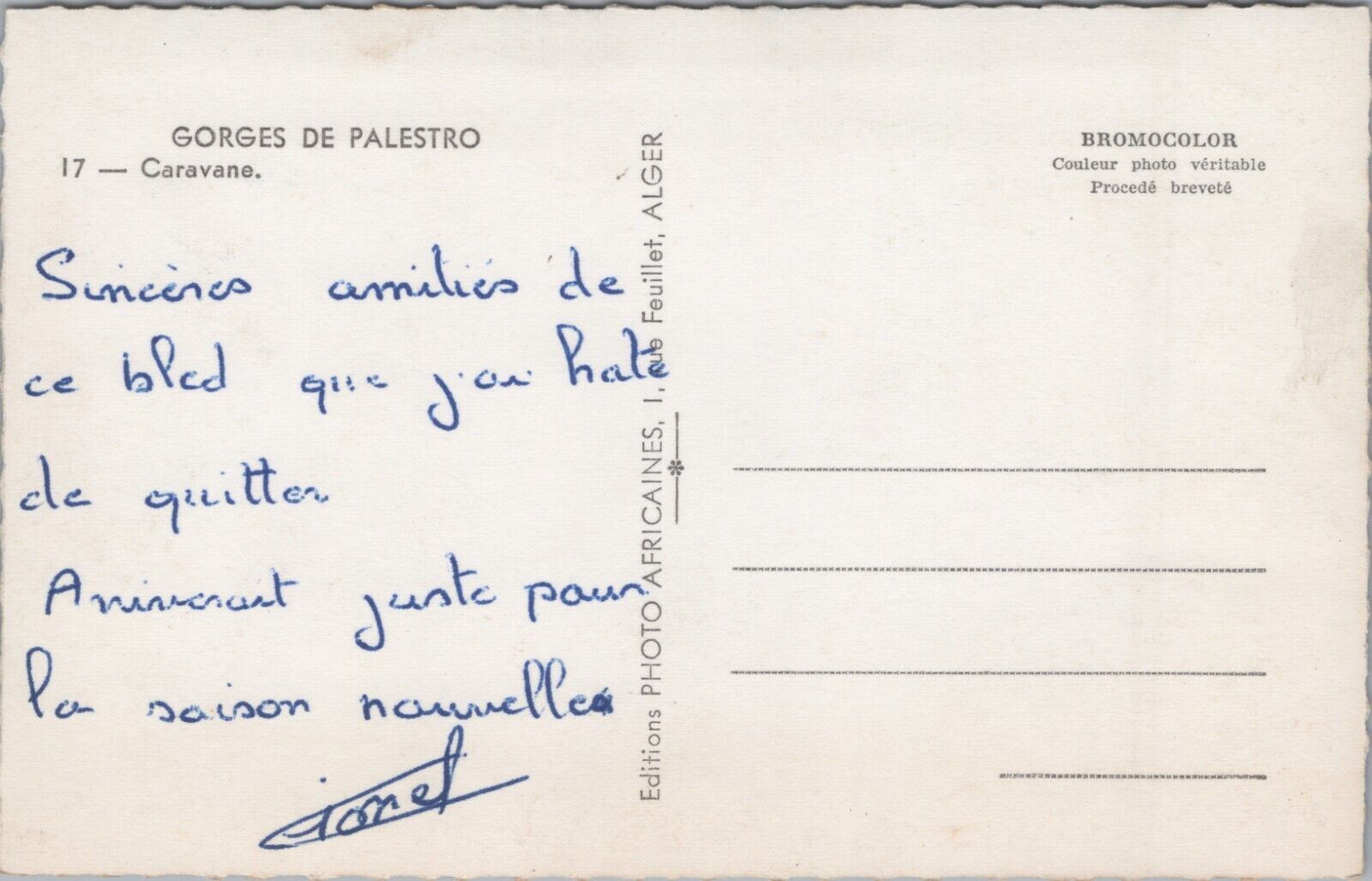 Algeria Gorges de Palestro Caravane Vintage RPPC C244 | Africa ...