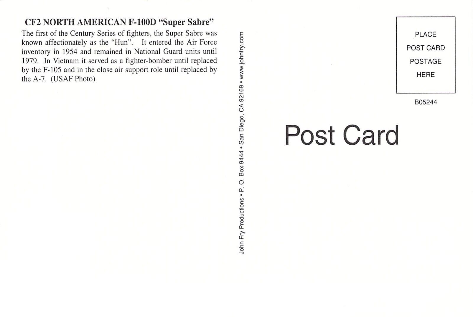 Cold War, Vietnam Era, CF2 North American F-100D Super Sabre,Cont Size ...