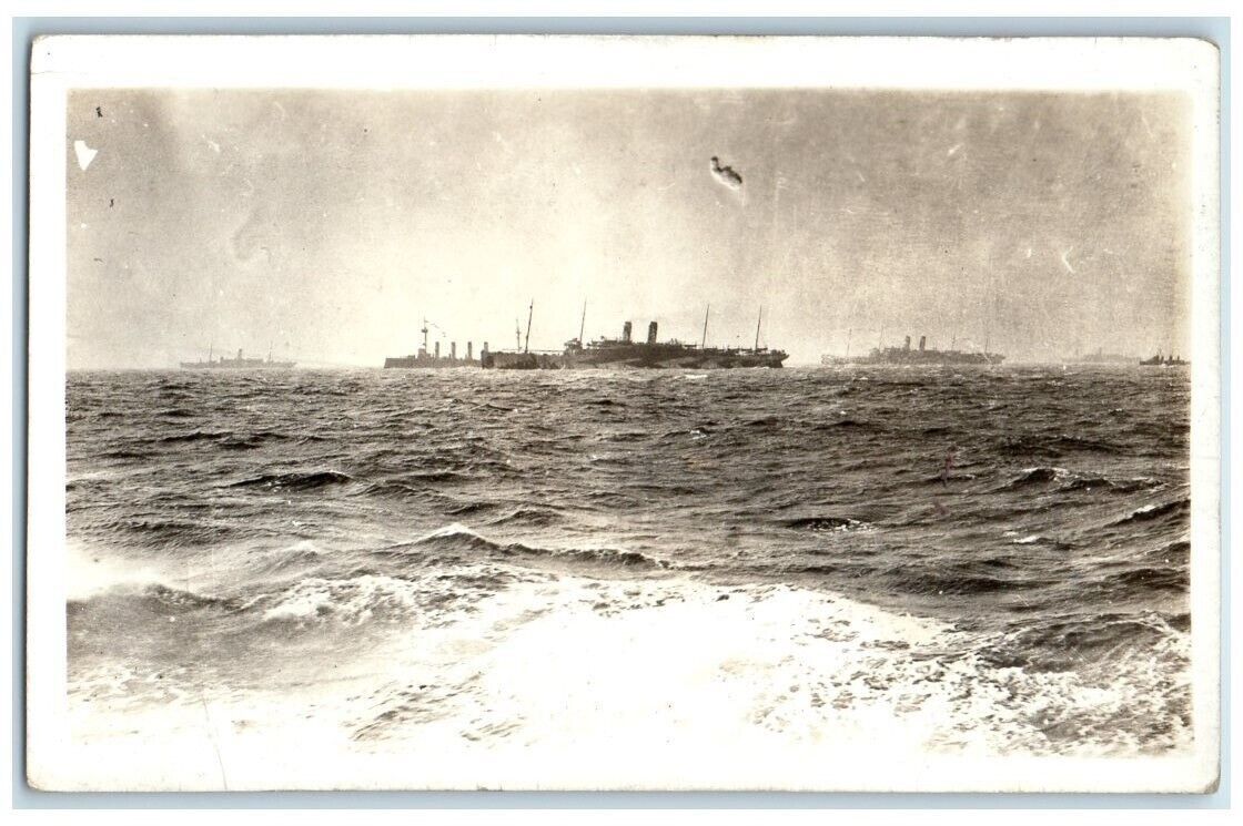 c1920's USS Colorado SS Leviathan British US Navy Convoyed RPPC Photo ...