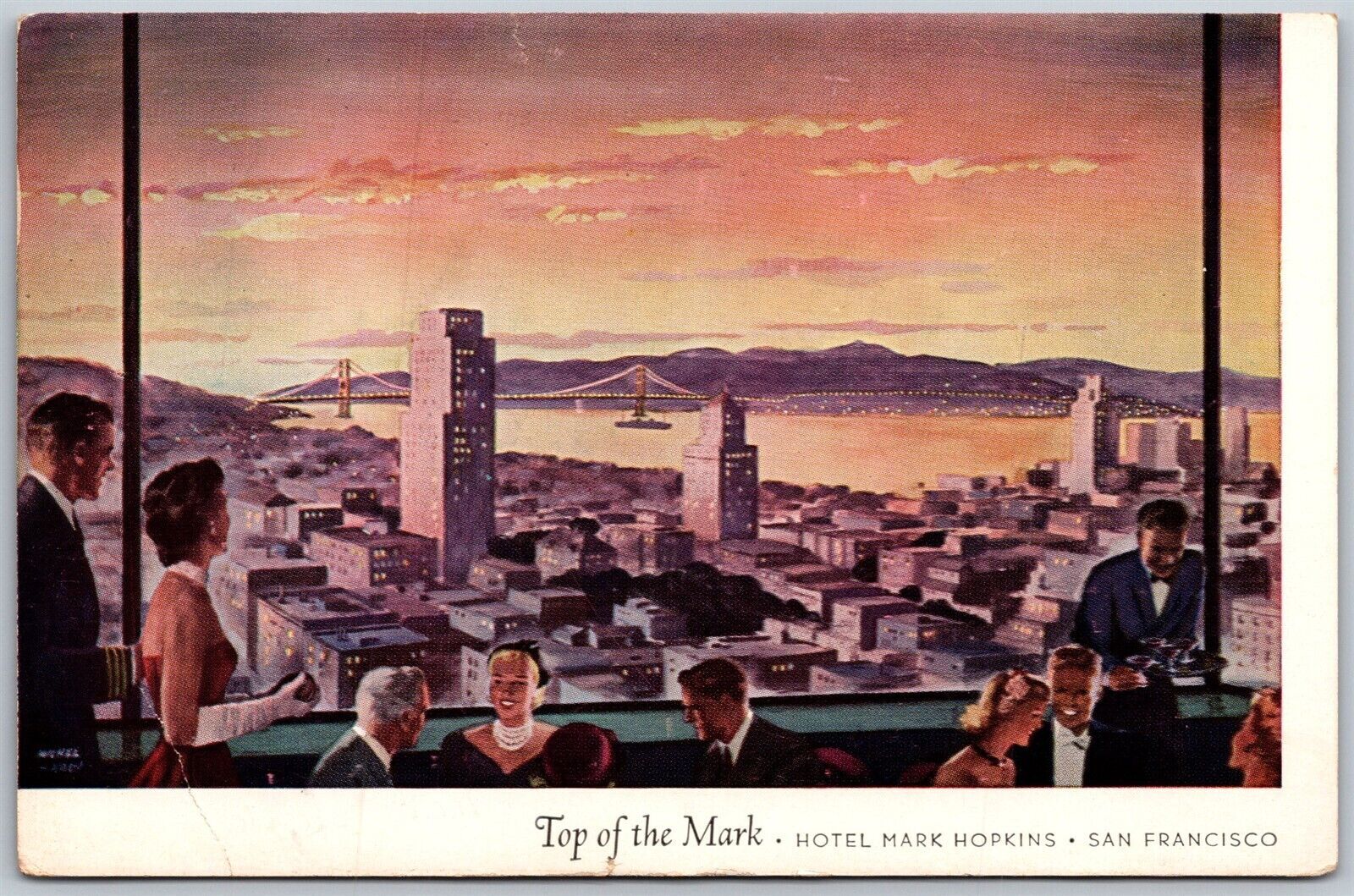 Vtg San Francisco CA Top of the Mark Cocktail Lounge Hotel Mark Hopkins ...
