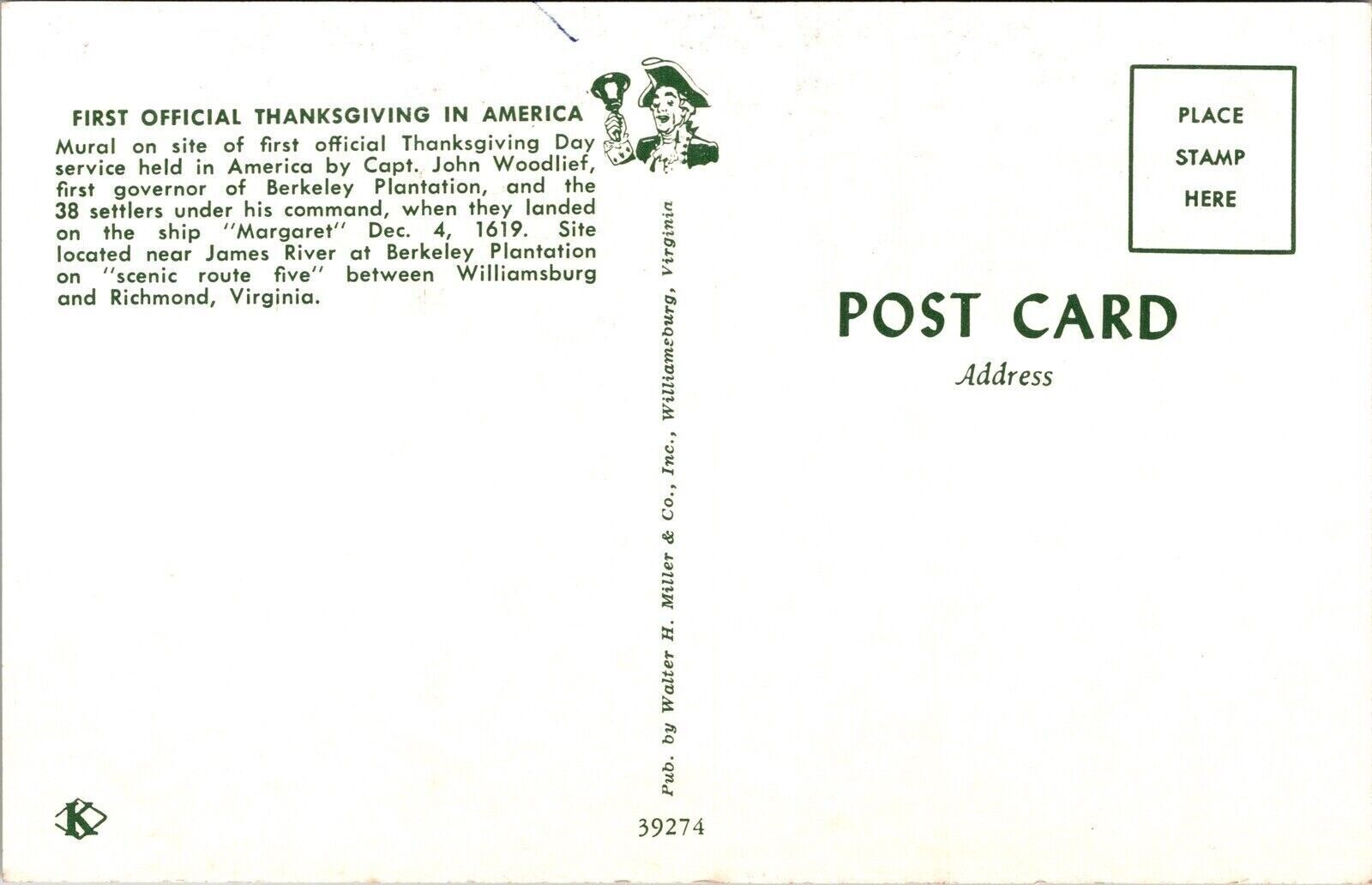 First Official Thanksgiving America Mural Berkeley Plantation VA ...