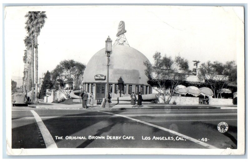 1947 Original Brown Derby Cafe Angeleno Card Los Angeles CA RPPC Photo ...