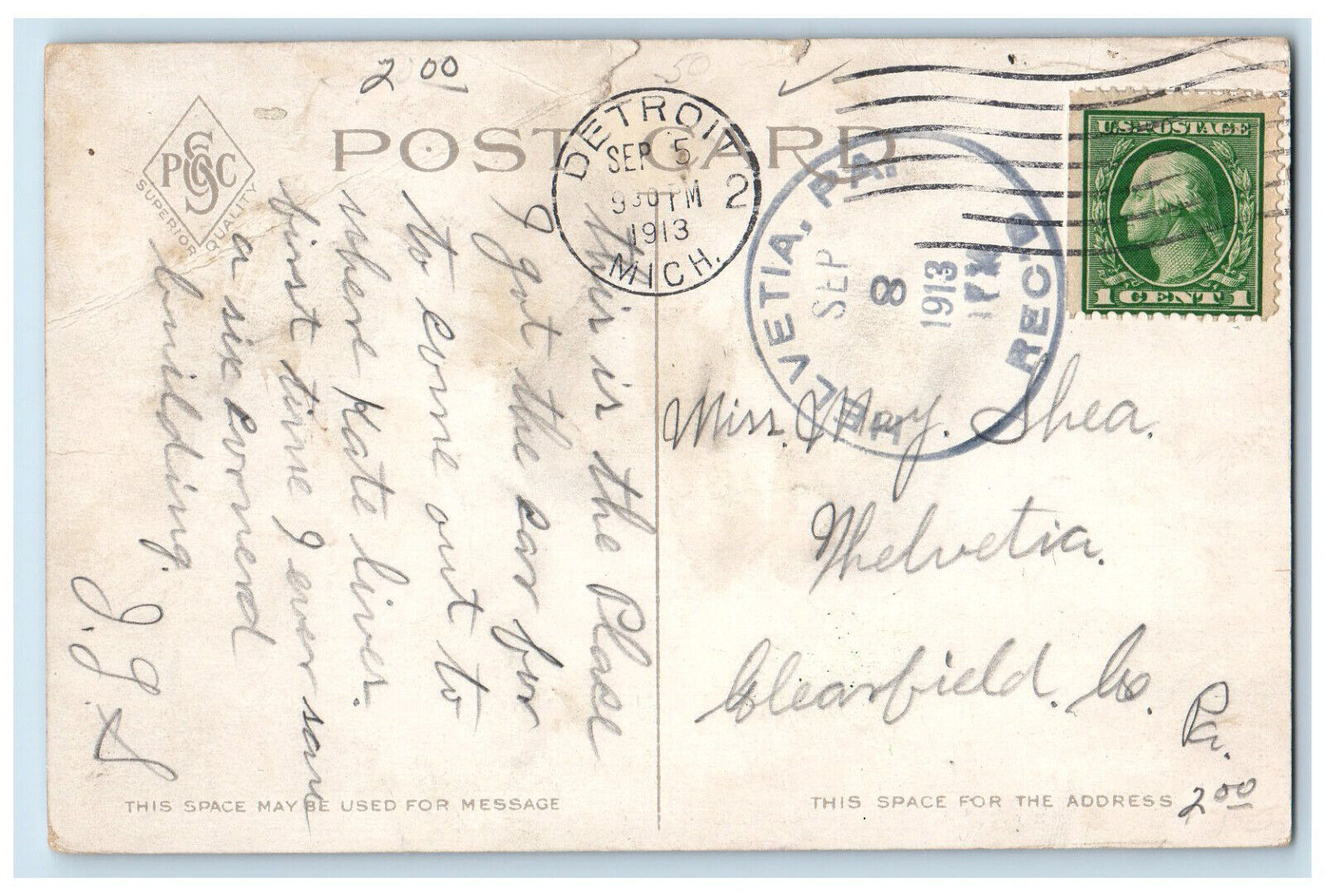 1913 City Hall Majestic Building at Night Detroit MI Helvetia PA ...