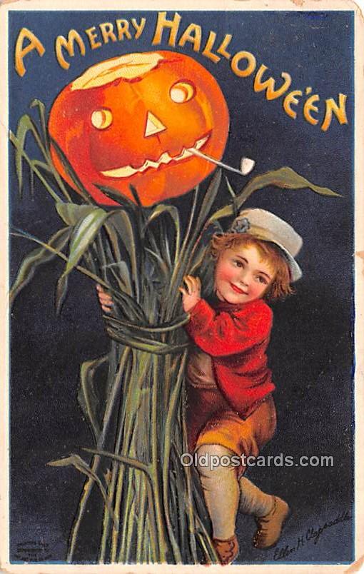 Artist Ellen Clapsaddle Halloween 1910 a lot of corner wear, rounded ...