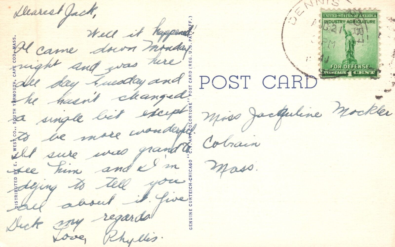 Vintage Postcard 1940's Walk By The Seashore Rippling Waves Clean White ...