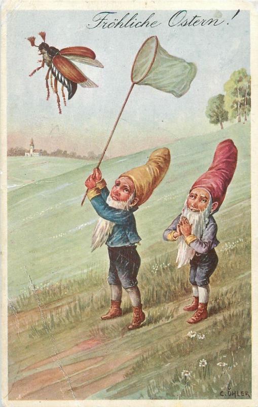 C. Ohler signed dwarfs dwarf beetle bug insect fantasy gnomes ...