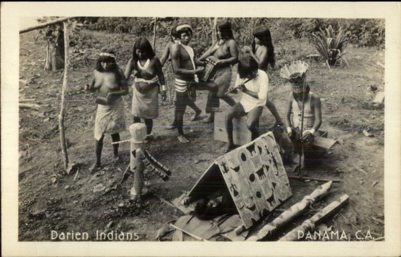 Panama - Darien Indians Natives Nude Women Doctor Treats Patient RPPC ...