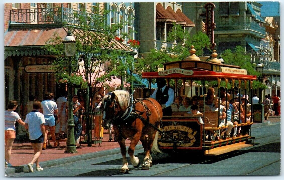 Postcard - Trolley Ride Down Main Street, U.S.A., Walt Disney World ...
