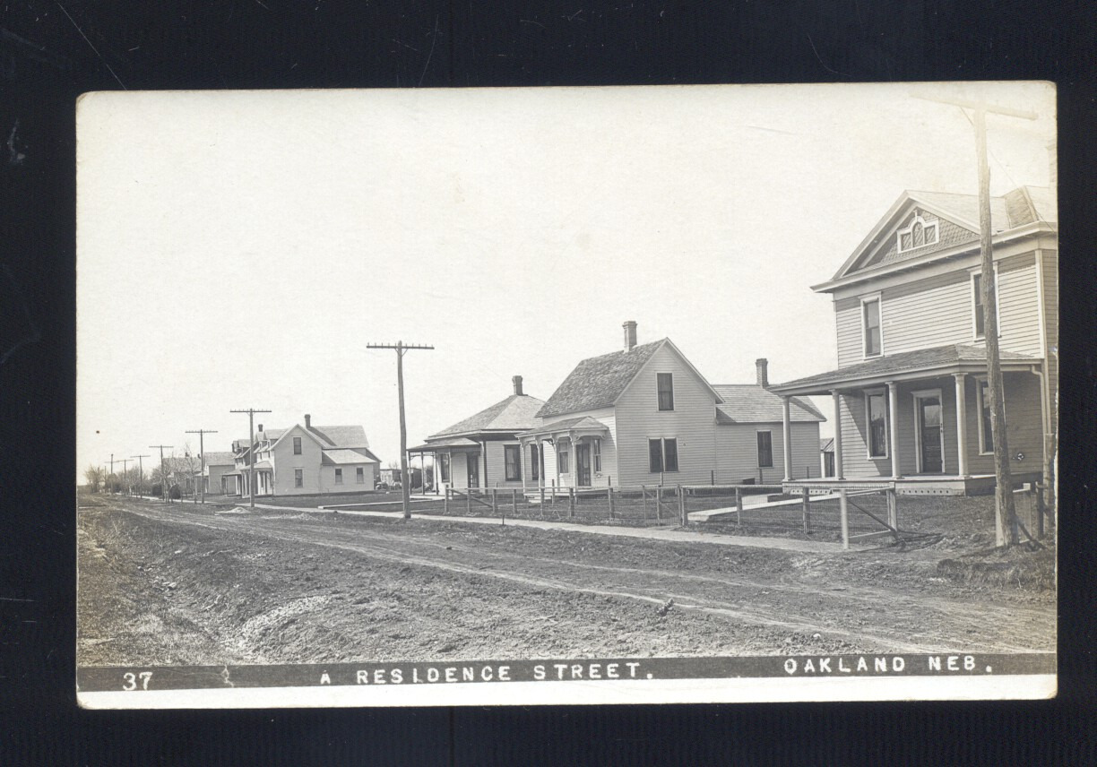 Rppc Oakland Nebraska Residence Street Scene Vintage Real Photo ...
