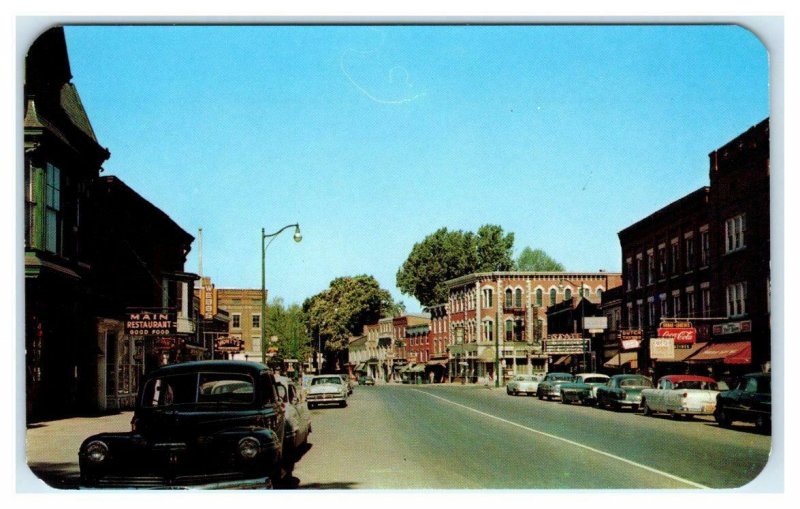 WATERLOO, NY~ Street Scene COKE Sign STATE THEATRE Seneca County c1950s ...
