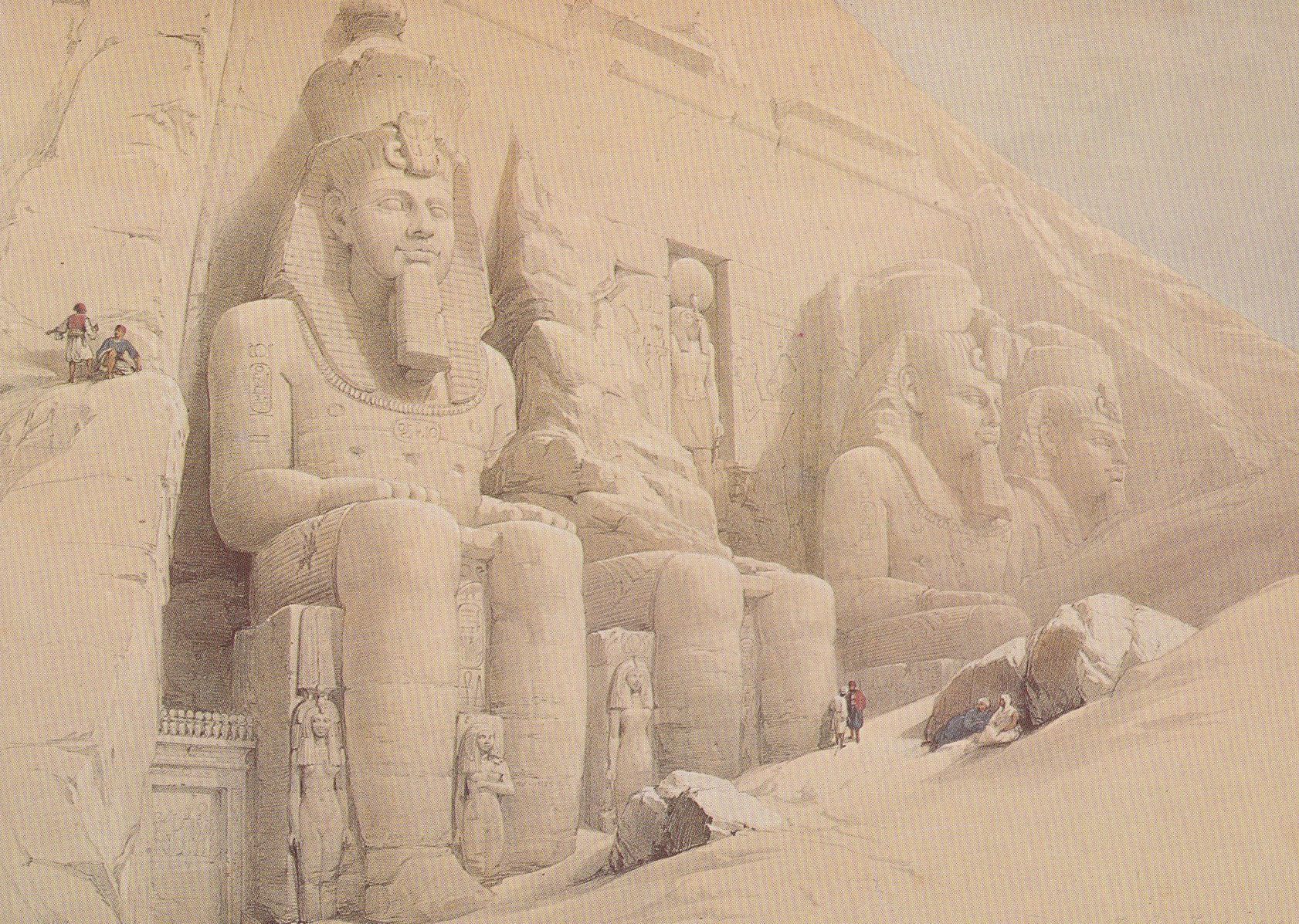 David Roberts Statues Of Ramasses II Temple of Abul Simbel Painting ...