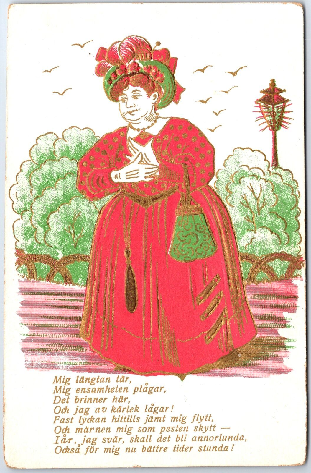 Vintage Postcard German Woman Lamenting About HER Lack of Love C. 1900s ...