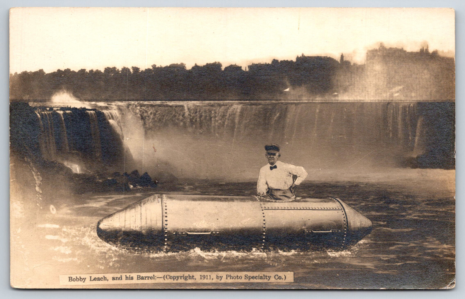 Niagara Falls NY~Daredevil Bobby Leach & Steel Barrel~Horseshoe Falls ...