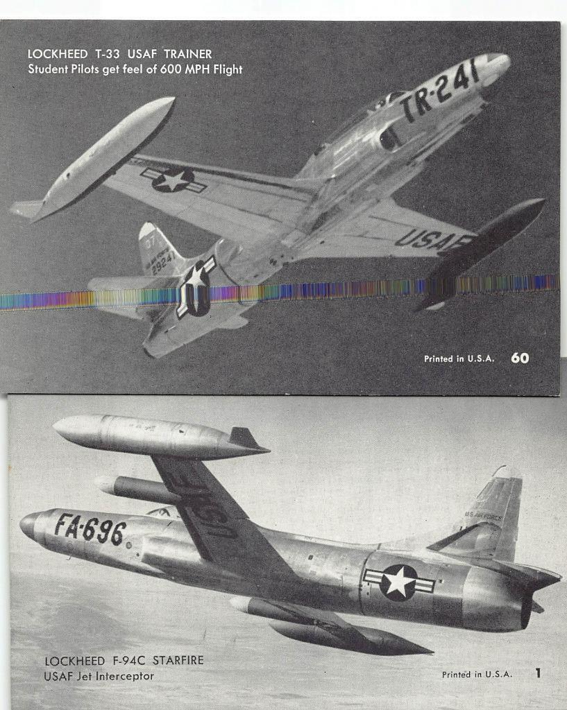 Lockheed T-33 & F94C Usaf Aviation Arcade Mutoscope Cards Postcard ...
