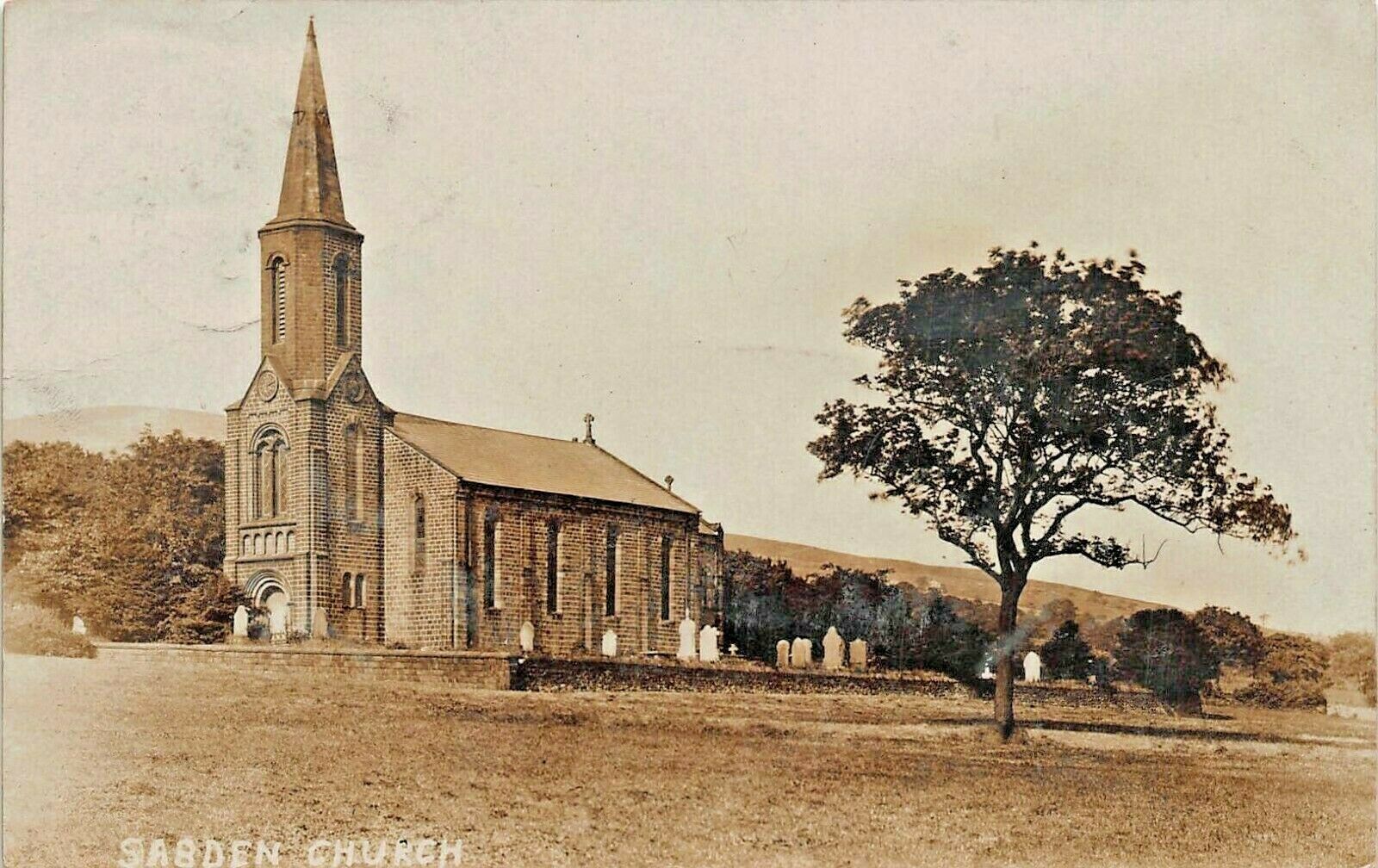 SABDEN CHURCH LANCASHIRE ENGLAND (ST NICHOLAS)~1909 REAL PHOTO POSTCARD ...
