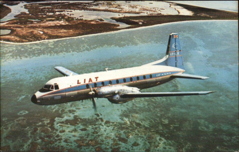 Liat Airlines Airplane Hawker Siddeley Avro 748 Puerto Rico & Trinidad ...