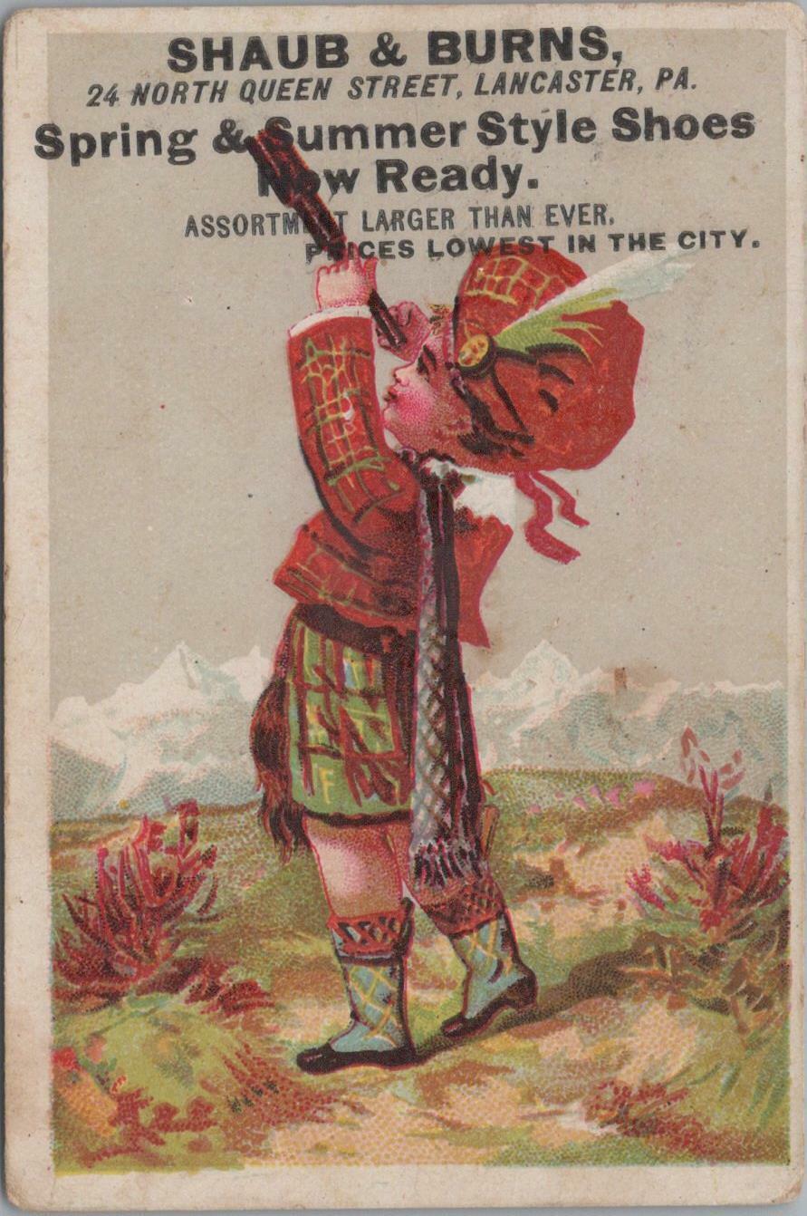 Victorian Trade Card Shaub & Burns Spring Summer Style Shoes | Ephemera ...