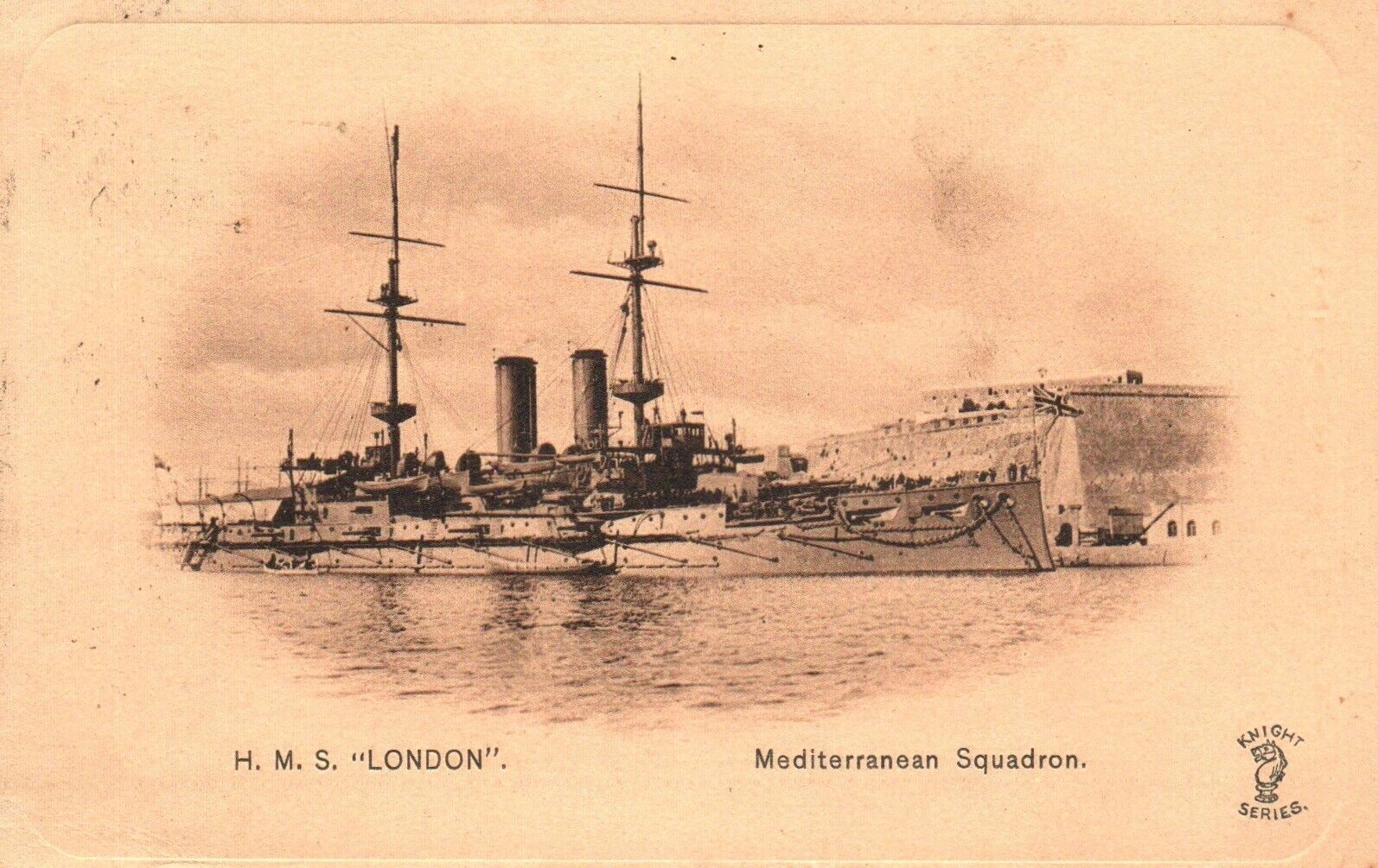 Postcard Royal Navy Battleship HMS London Mediterranean Squadron c1905 ...