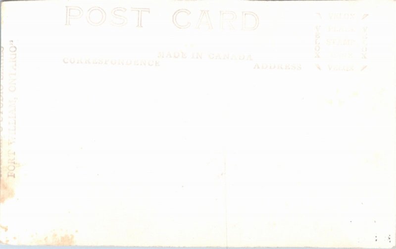 RPPC Postcard ON Fort William CPR Train Station Flower Gardens Harold's ...
