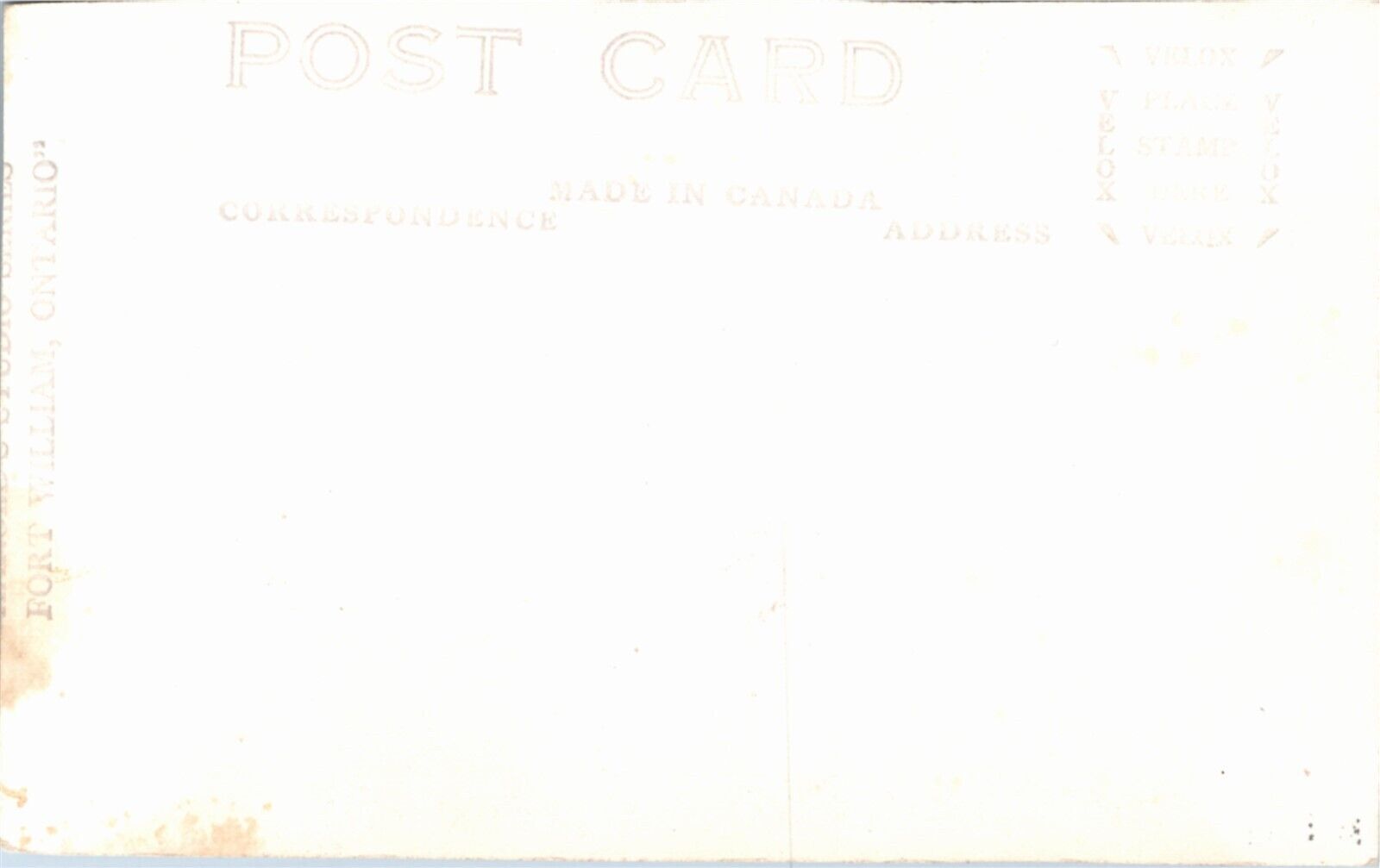 RPPC Postcard ON Fort William CPR Train Station Flower Gardens Harold's ...