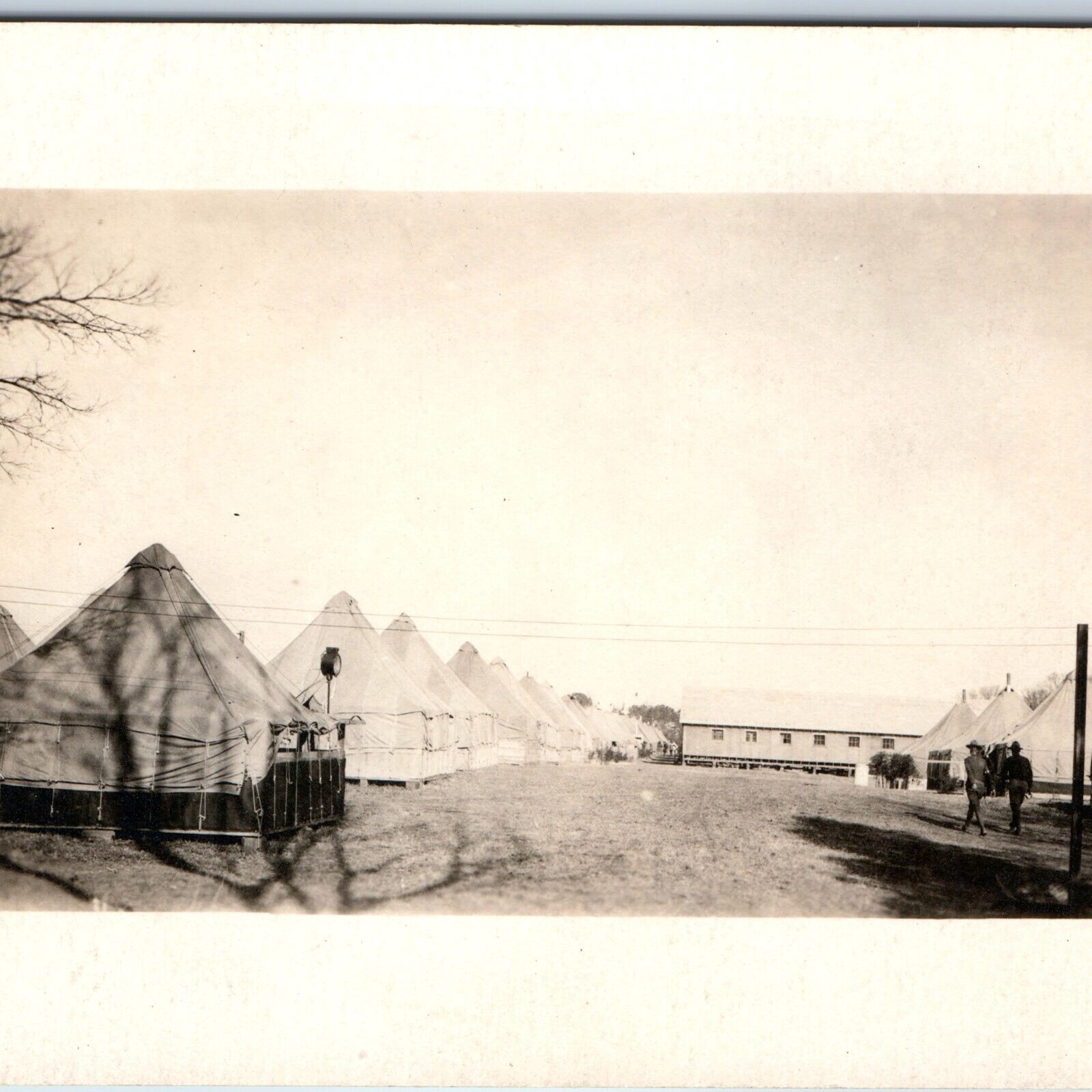 c1910s WWI Camp RPPC Tents Warehouse Photo Army Officer Spotlight ...