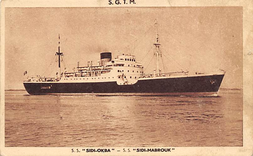 SS Sidi Okba French Line Ship Writing on back | Topics - Other ...