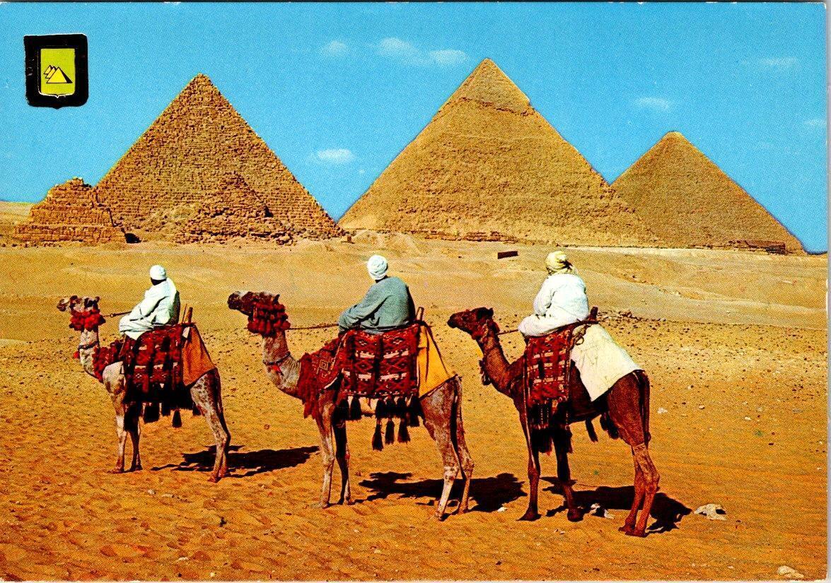2~Vintage 4X6 Postcards GIZA, Egypt SPHINX & PYRAMIDS~Egyptian Men On ...