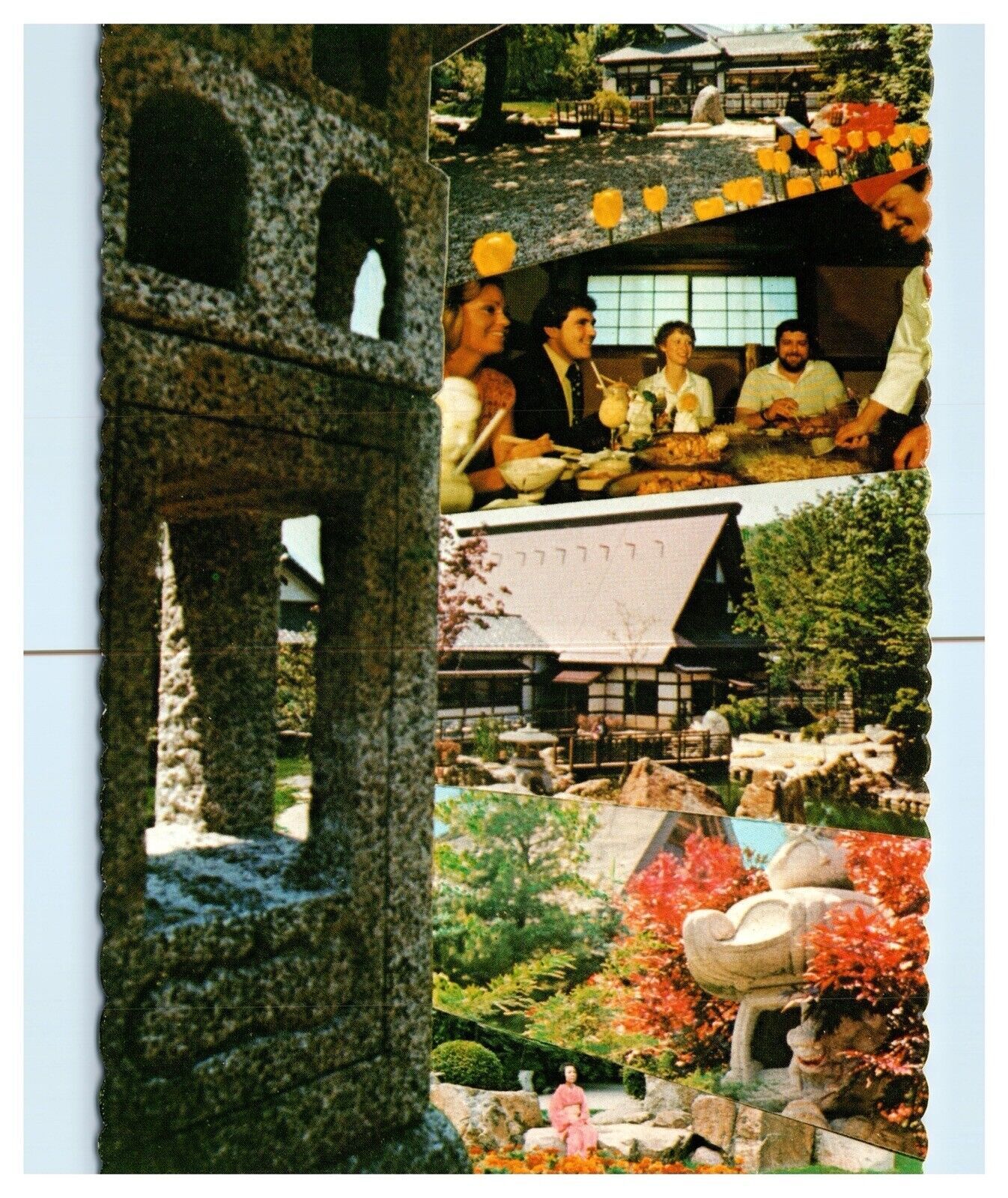400 Year Old Japanese Farmhouse Gardens Hibachi Steak Chrome Postcard ...