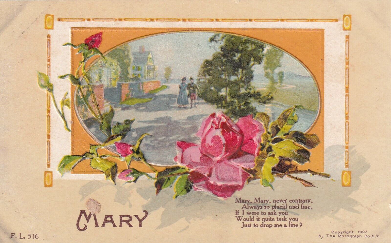 Name Card Mary Never Contrary 1907 Rotograph Postcard B29 | Other ...