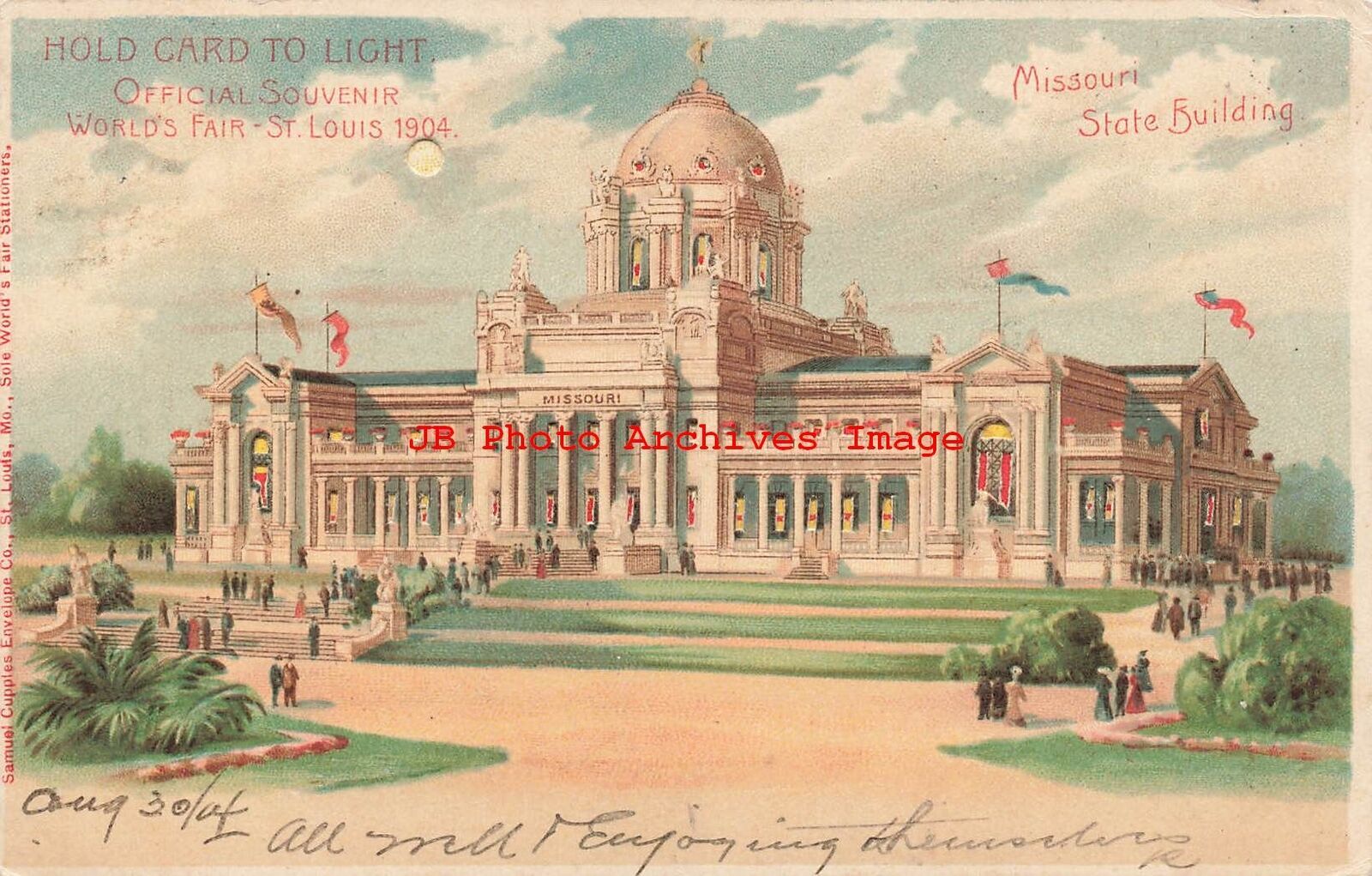 St Louis Worlds Fair, Missouri State Building, Hold to Light, Sam ...
