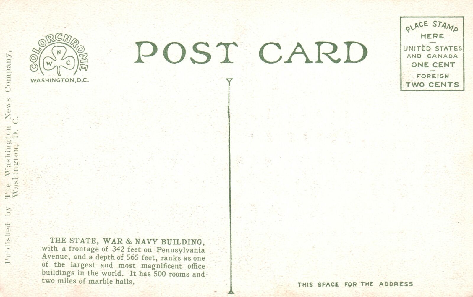 Vintage Postcard State War & Navy Old Executive Office Building ...