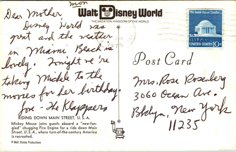 Walt Disney World Main Street Mickey Mouse Orlando Florida WOB Chrome ...
