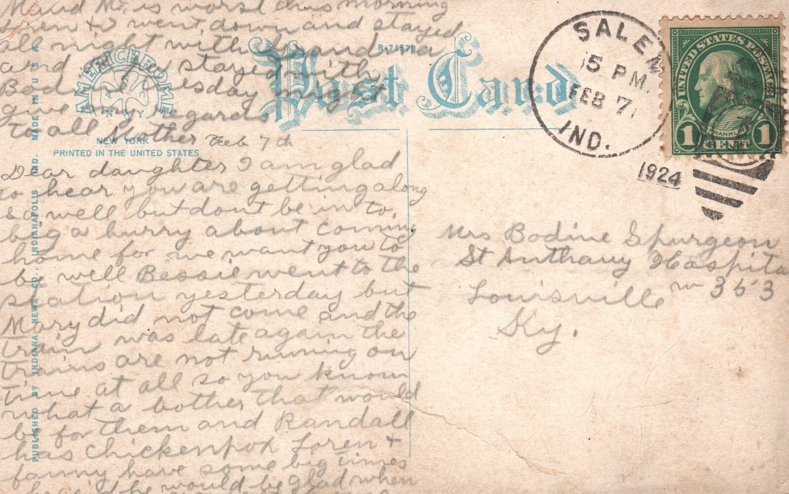 Vintage Postcard 1924 Residence Of The Late James Whitcomb Riley ...