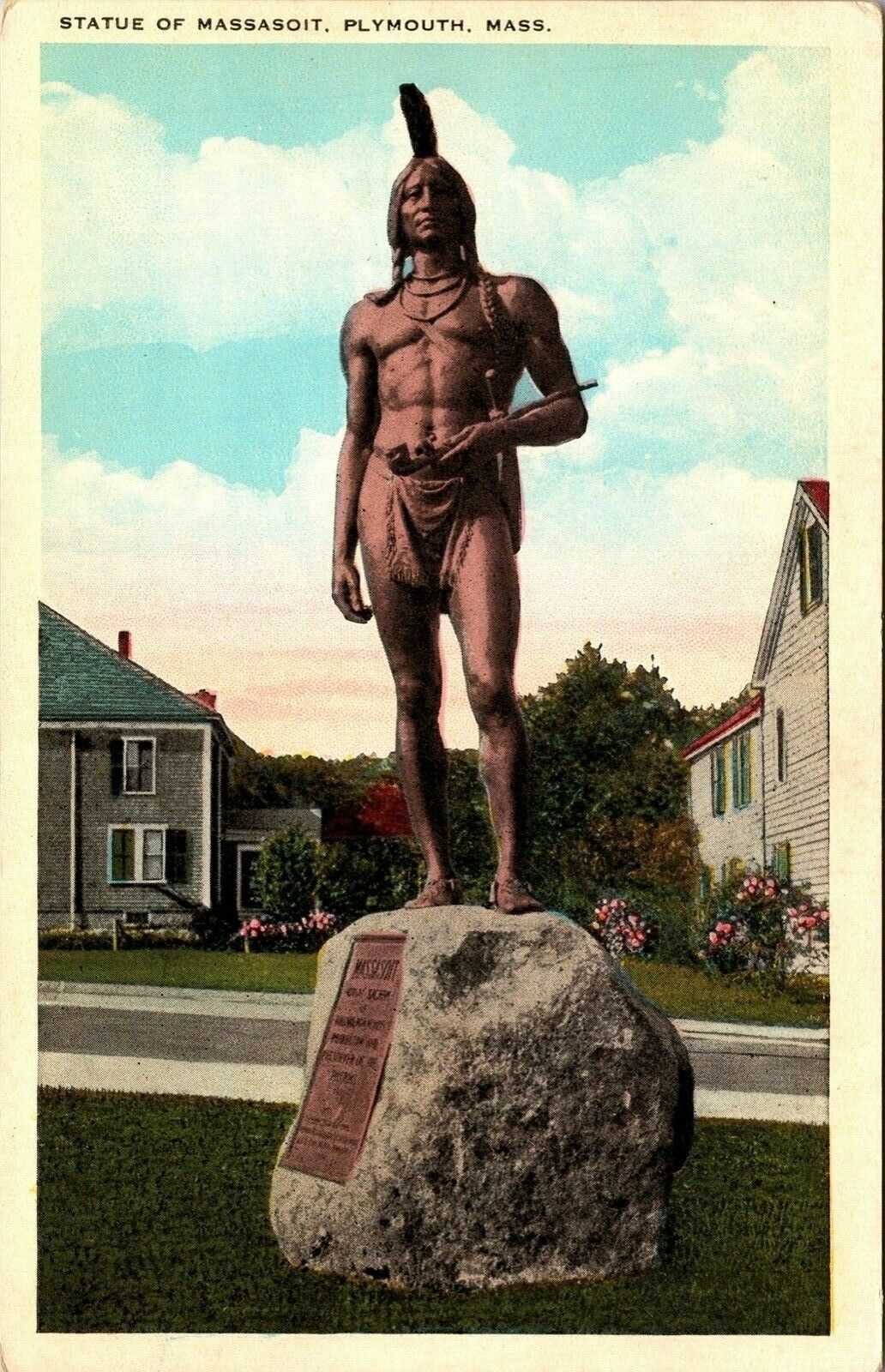 Statue Massasoit Native American Indian Monument Plymouth Mass. WB ...