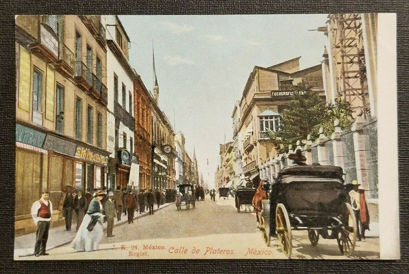 Vintage Colorized Photo Postcard Mexico Street Scene | Latin & South ...