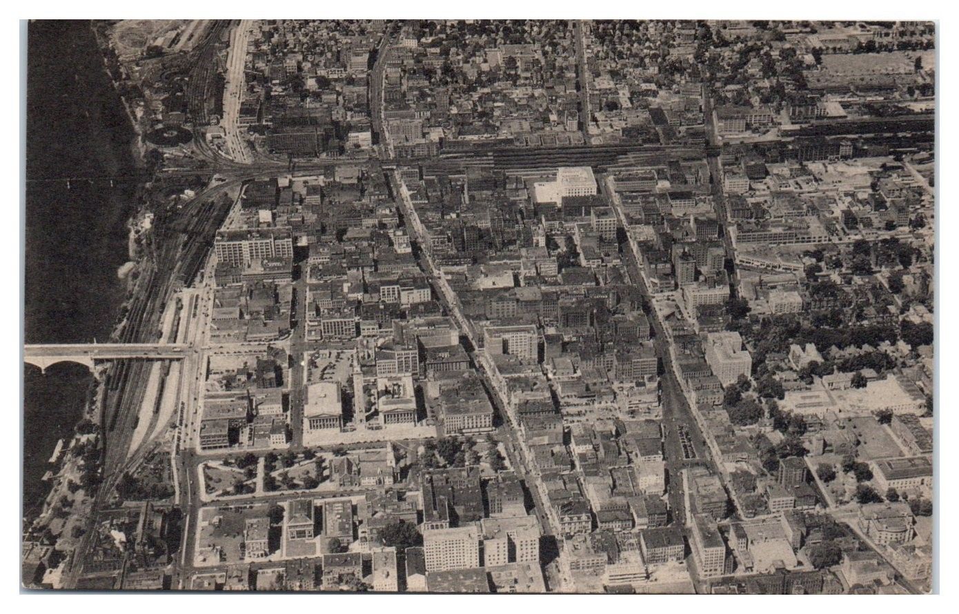 Aerial View of the Main Street looking North, Springfield, MA Postcard ...