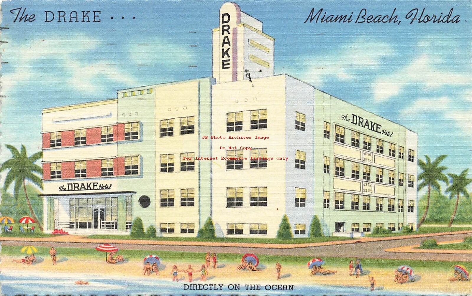 FL, Miami Beach, Florida, Drake Hotel, Exterior View, Curteich | United ...