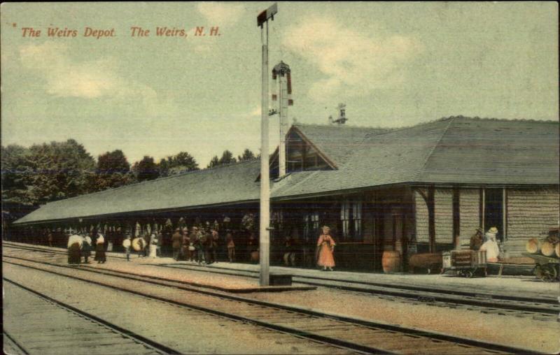 The Weirs NH RR Train Station Depot c1910 GW Morris Postcard | United ...