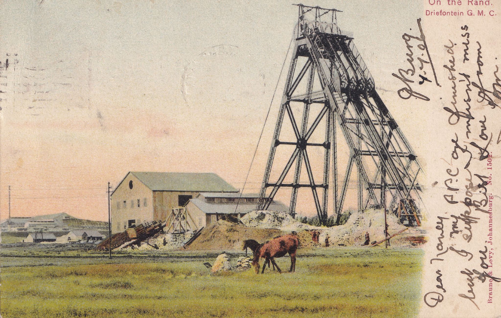 On The Rand Driefontein Gold Mine Miners South African Postcard ...