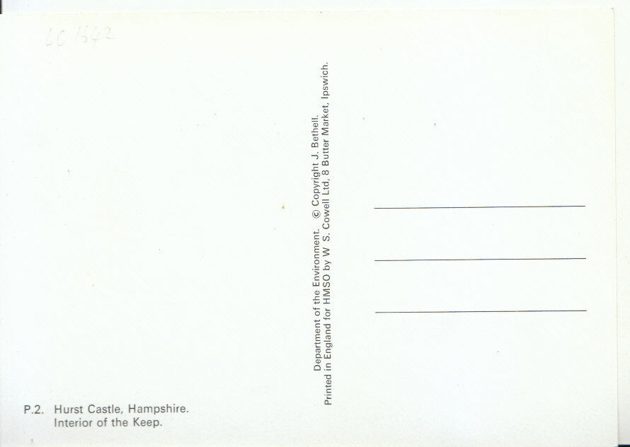 Hampshire Postcard - Interior of The Keep - Hurst Castle - Ref 9607A ...