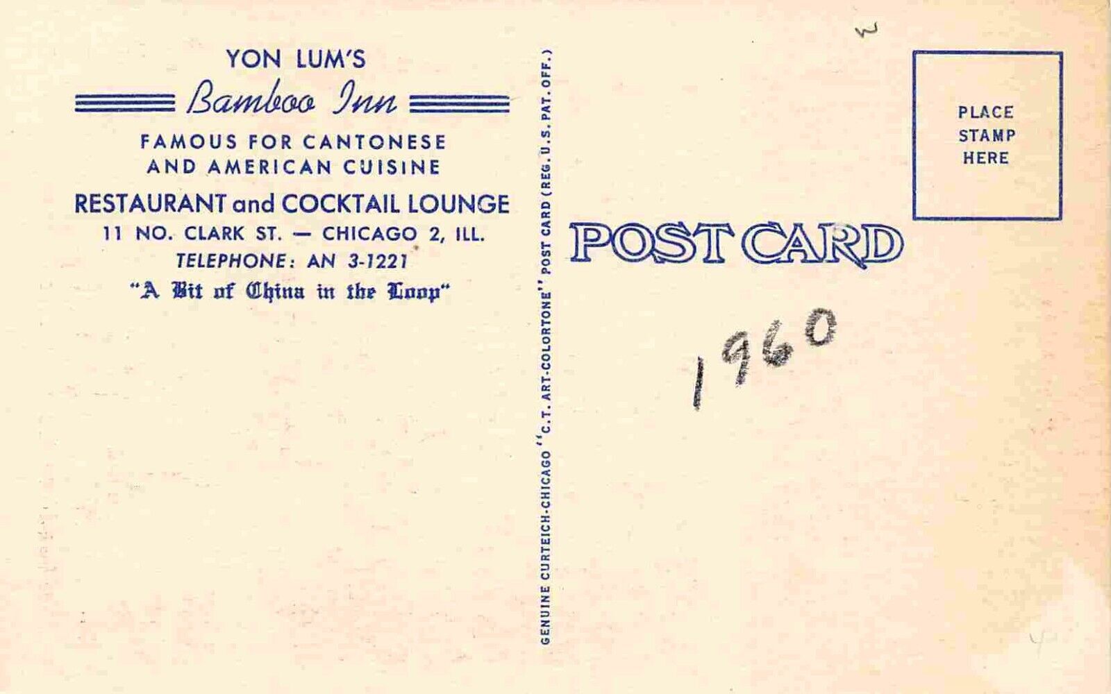 Bamboo Inn Chinese Restaurant Interior Chicago Illinois 1960c postcard ...