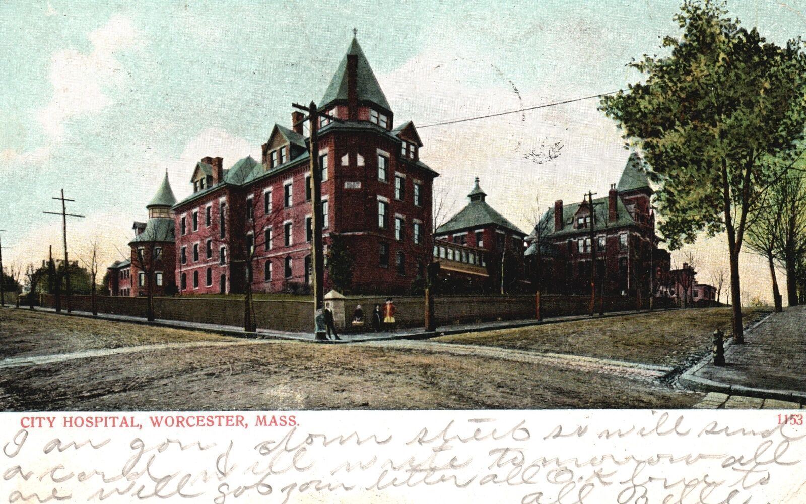 Vintage Postcard 1908 City Hospital Building Worcester Massachusetts ...